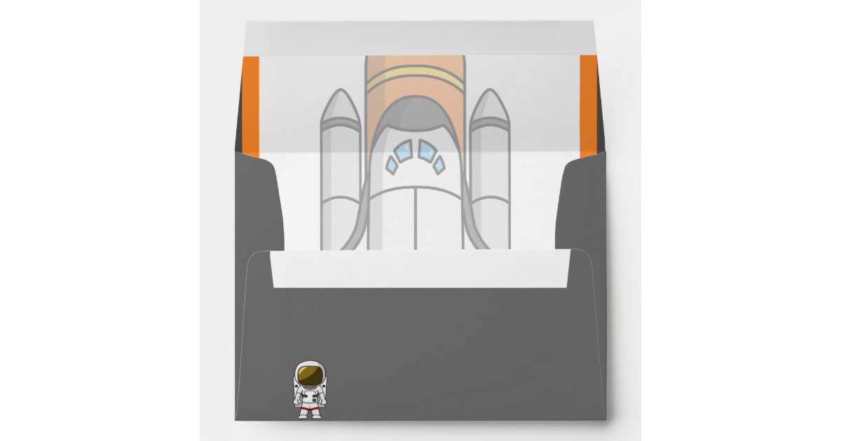 Little Astronaut & Spaceship Birthday Envelope | Zazzle.com