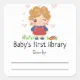 Little baby girl - Baby's first library Square Sticker | Zazzle