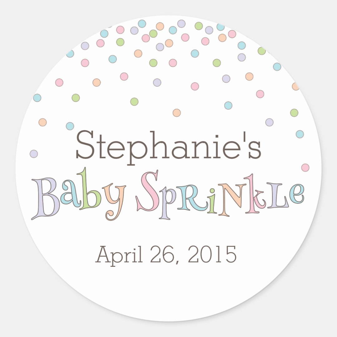 Little Baby Sprinkle Confetti Shower Favor Sticker | Zazzle