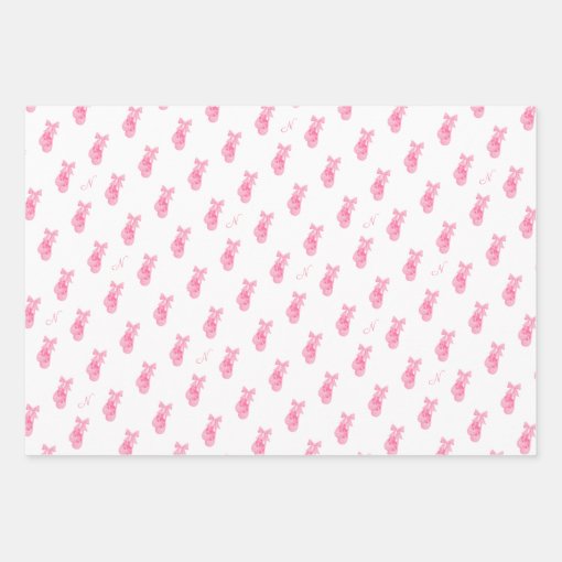 Little Ballerina Pink Ballet Girls Name Birthday Wrapping Paper Sheets ...