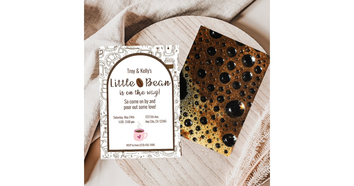 Little Bean Coffee Themed Baby Shower Invitation | Zazzle