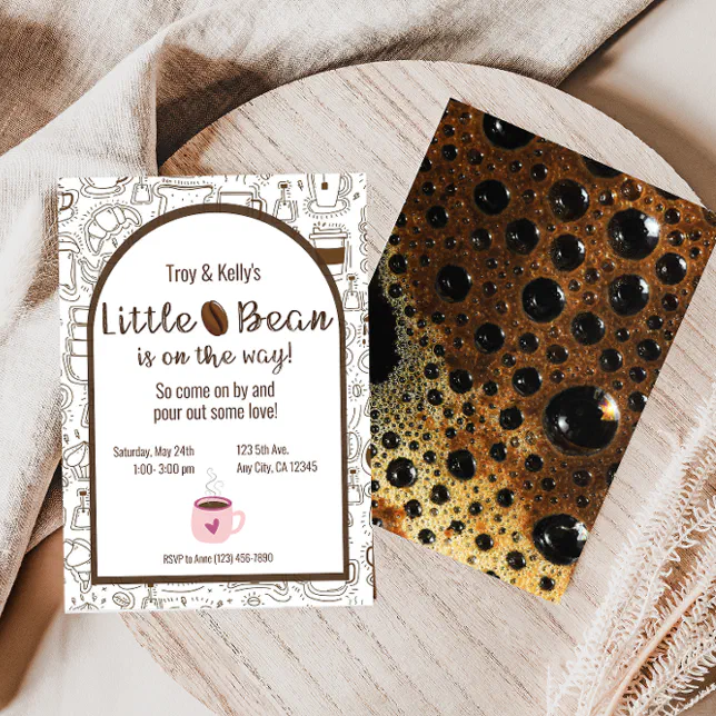 Little Bean Coffee Themed Baby Shower Invitation | Zazzle