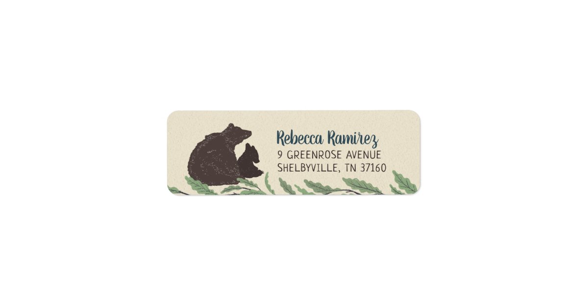 Little Bear Baby Shower Return Address Labels | Zazzle
