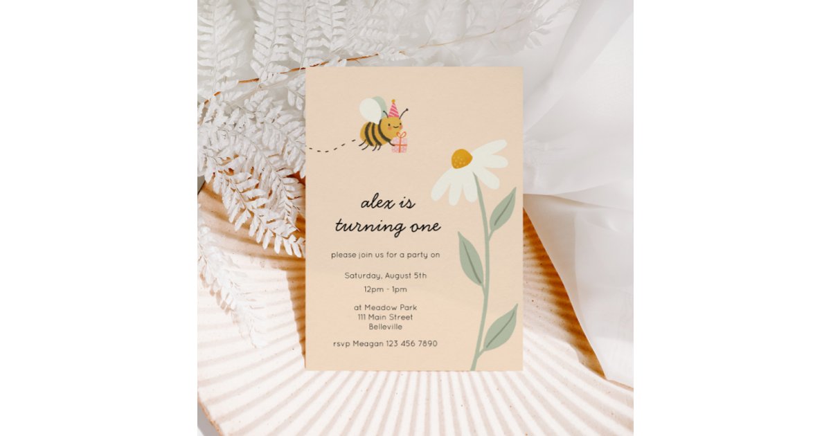 Little Bee Birthday Invitation | Zazzle