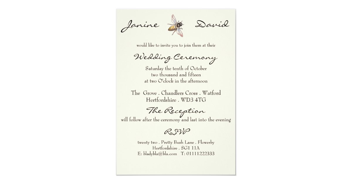 Little Bee Rustic Wedding Invitation | Zazzle.com