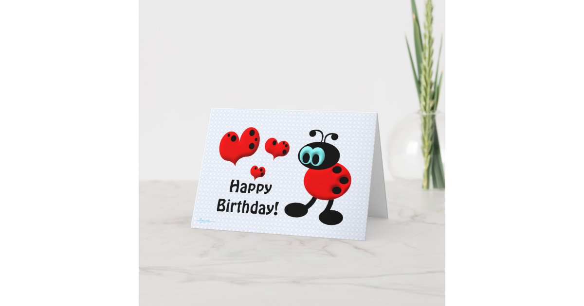 Little Birthday Love Bug Card | Zazzle