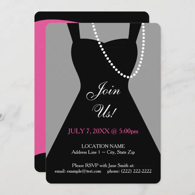 Little Black Dress Invitation Template | Zazzle