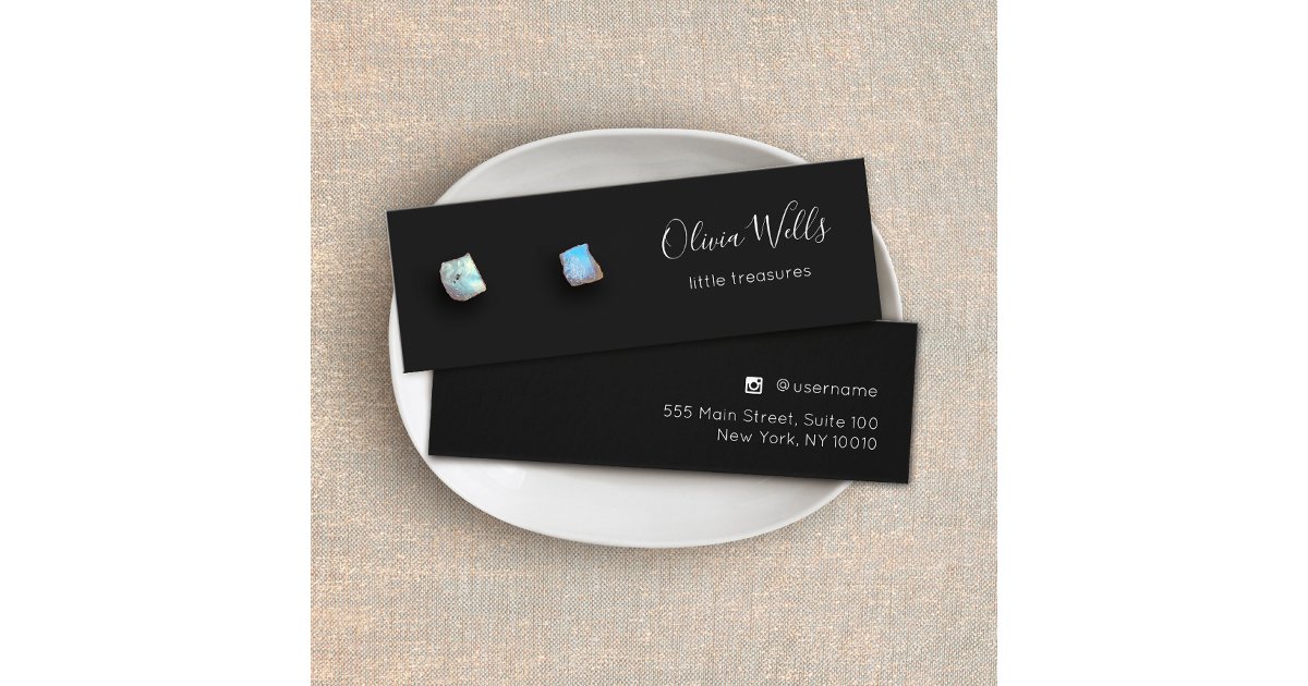 Little Black Stud Earring Jewelry Display Card | Zazzle