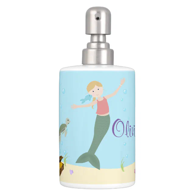 Little Blonde Mermaid Ocean Bath Set | Zazzle