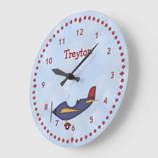 Little Blue Airplane Wall Clock | Zazzle