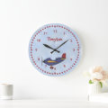 Little Blue Airplane Wall Clock | Zazzle