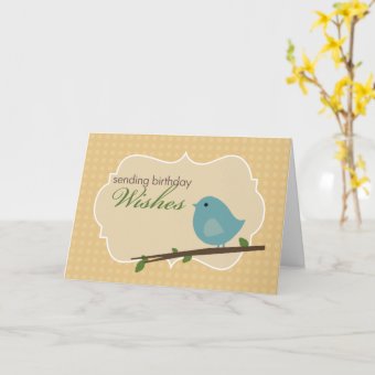 Little Blue Bird Birthday Card | Zazzle