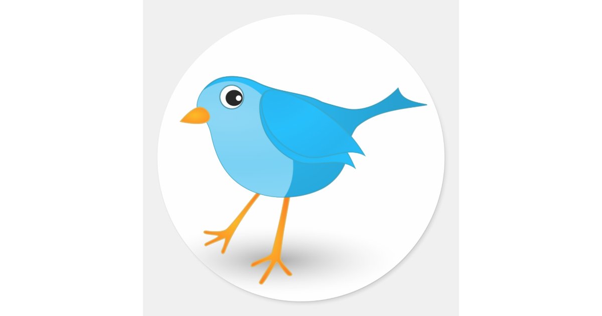 Little Blue Bird Cute Round Stickers | Zazzle.com