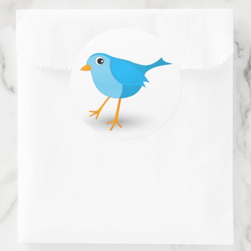 Little Blue Bird Cute Round Stickers | Zazzle