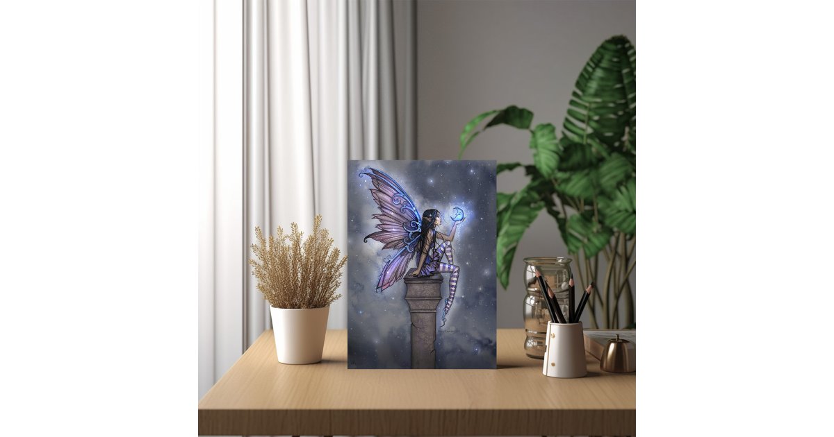 Little Blue Moon Fairy Greeting Card | Zazzle