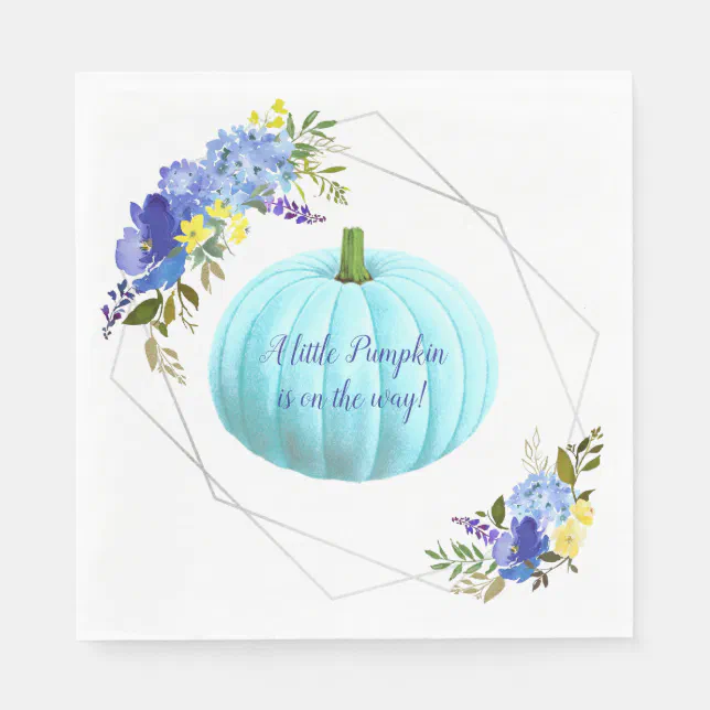 Little Blue Pumpkin Baby Shower Napkins | Zazzle
