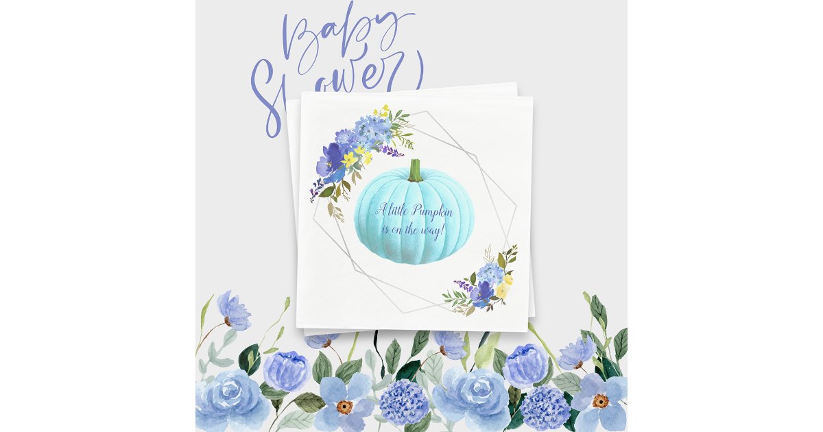 Little Blue Pumpkin Baby Shower Napkins | Zazzle