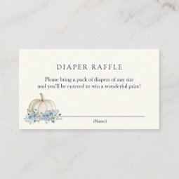 Little Blue Pumpkin Diaper Raffle insert card | Zazzle