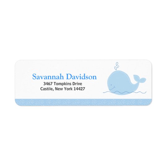 Little Blue Whale Custom Address Labels (30) | Zazzle.com