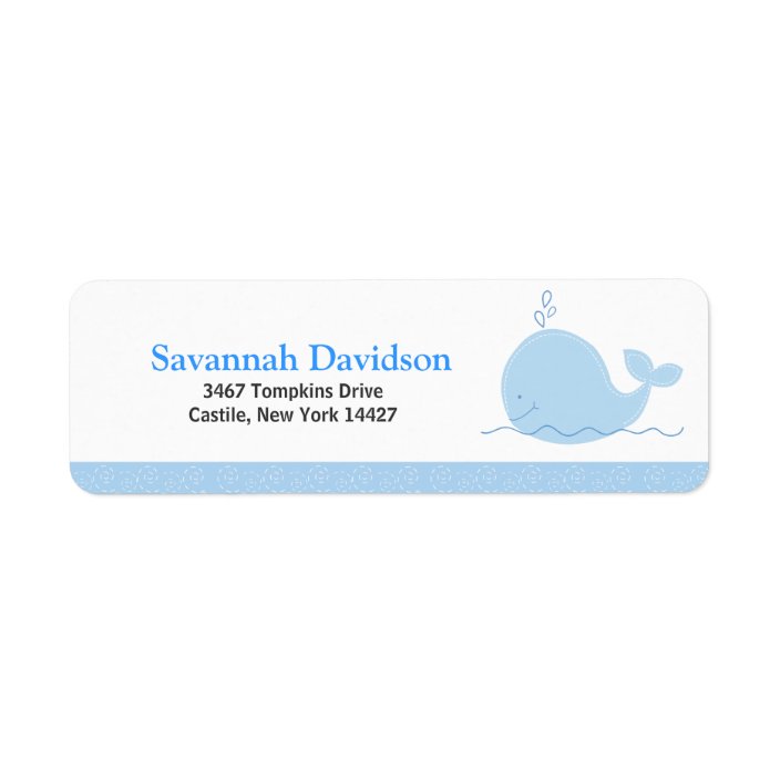 Little Blue Whale Custom Address Labels (30) | Zazzle.com