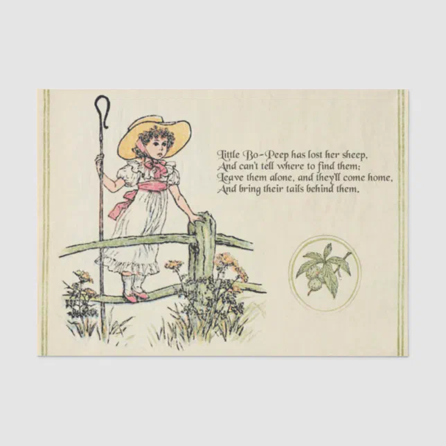 Little Bo-Peep: Classic Kate Greenaway Nursery Tissue Paper | Zazzle