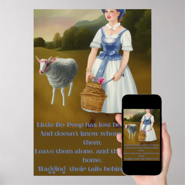 Little bo- peep has lost her sheep fun cute poster | Zazzle