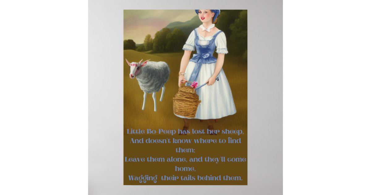 Little bo- peep has lost her sheep fun cute poster | Zazzle