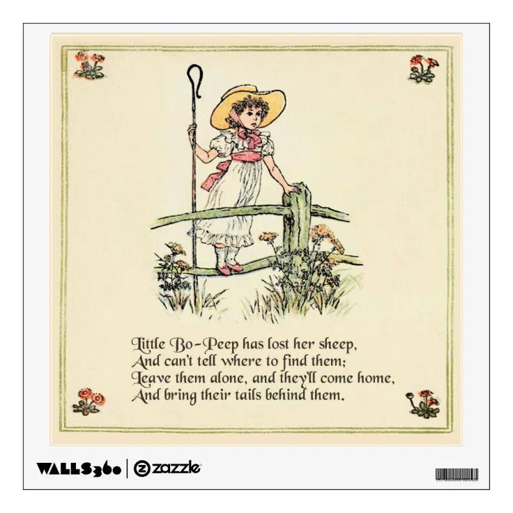 Little Bo Peep Nursery Rhyme Wall Decal | Zazzle