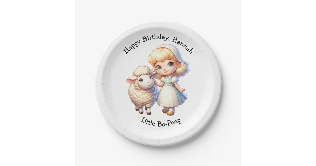 Little Bo-Peep & Sheep Nursery Rhyme Paper Plates | Zazzle