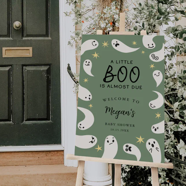 Little Boo Baby Shower Green Welcome Sign | Zazzle