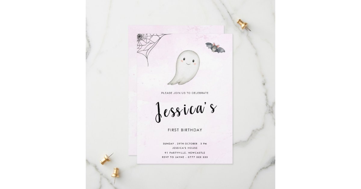 Little Boo Birthday Party Invitation | Zazzle