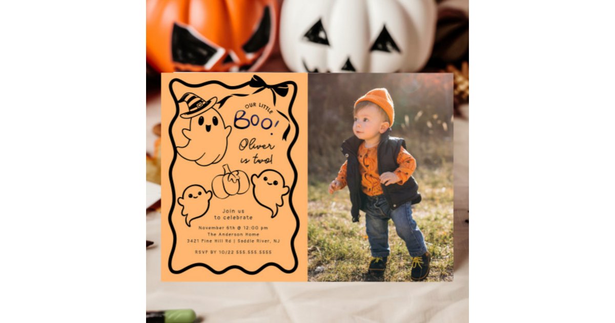 Little Boo Birthday Party Invitation | Zazzle