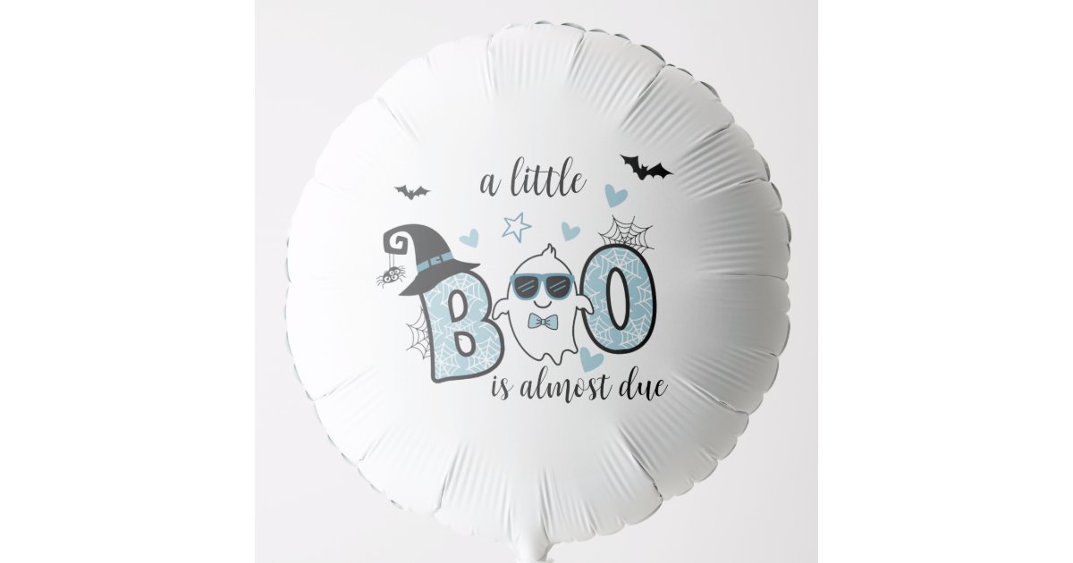 LITTLE BOO BLUE HALLOWEEN BABY SHOWER BALLOON | Zazzle
