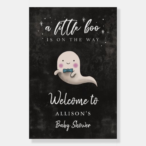 Little Boo Boy Baby Shower Welcome Sign | Zazzle