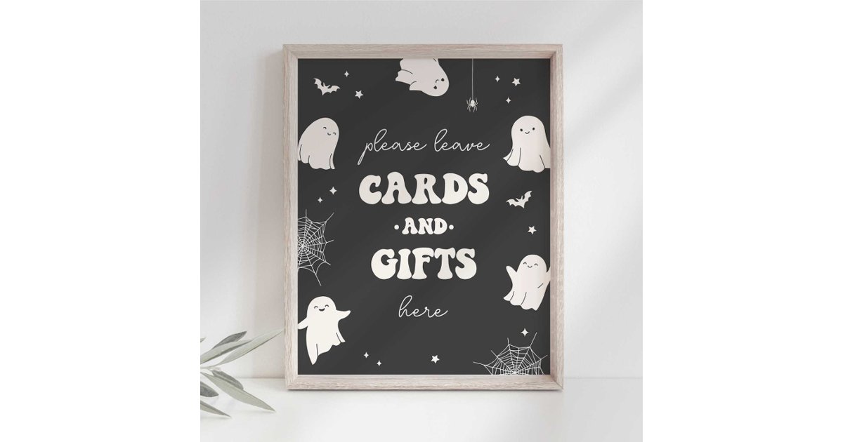Little Boo Cards and Gifts Party Sign | Zazzle