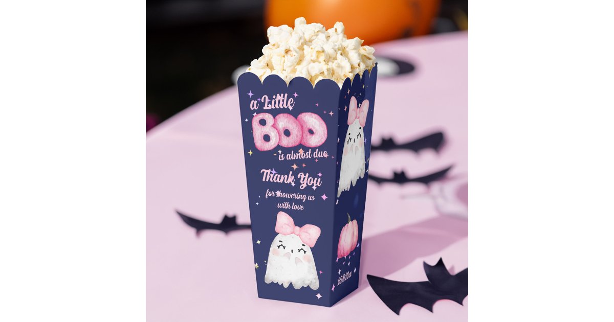 Little boo Halloween baby girl ghost baby shower Favor Boxes | Zazzle