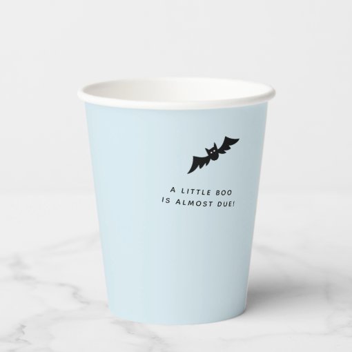 Little Boo Halloween baby shower blue paper cups | Zazzle