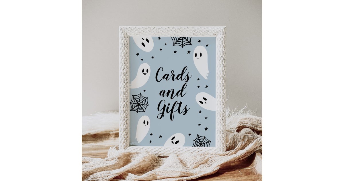 Little Boo Halloween Baby Shower Cards and Gifts Poster | Zazzle