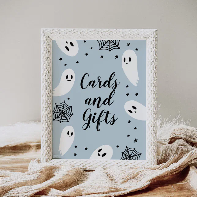 Little Boo Halloween Baby Shower Cards and Gifts Poster | Zazzle