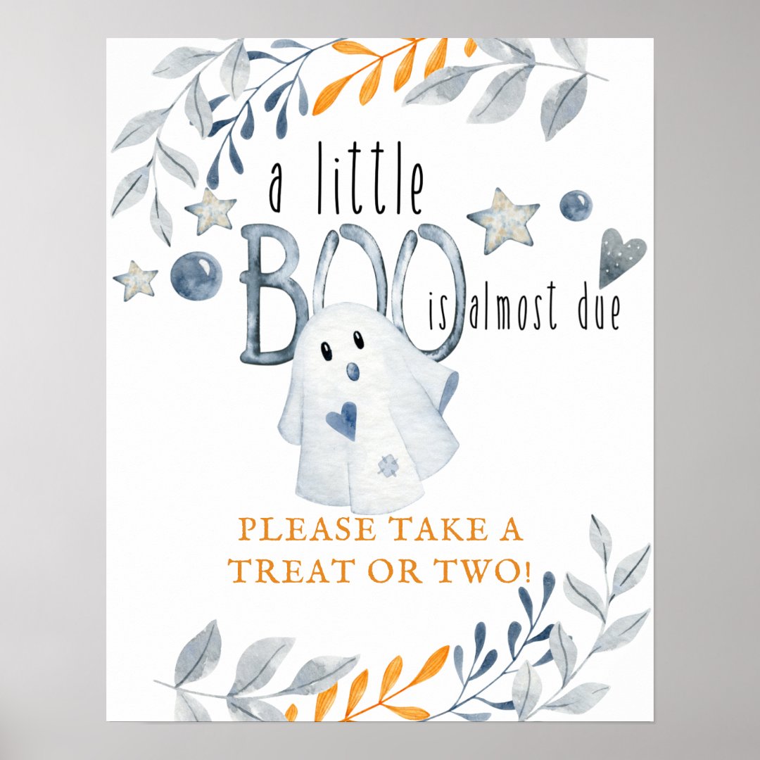 Little Boo Halloween Baby Shower Favor Poster | Zazzle