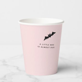 Little Boo Halloween baby shower pink paper cups | Zazzle
