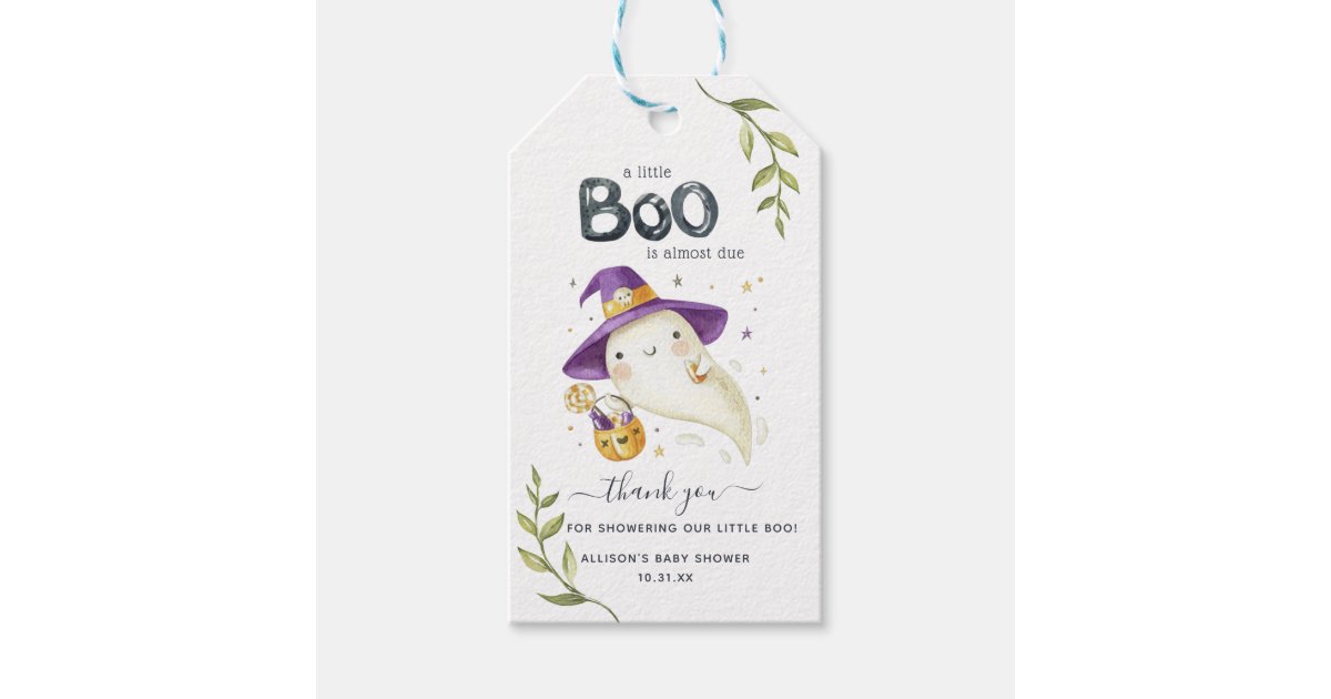 Little Boo Halloween | Baby Shower Thank You Gift Tags | Zazzle