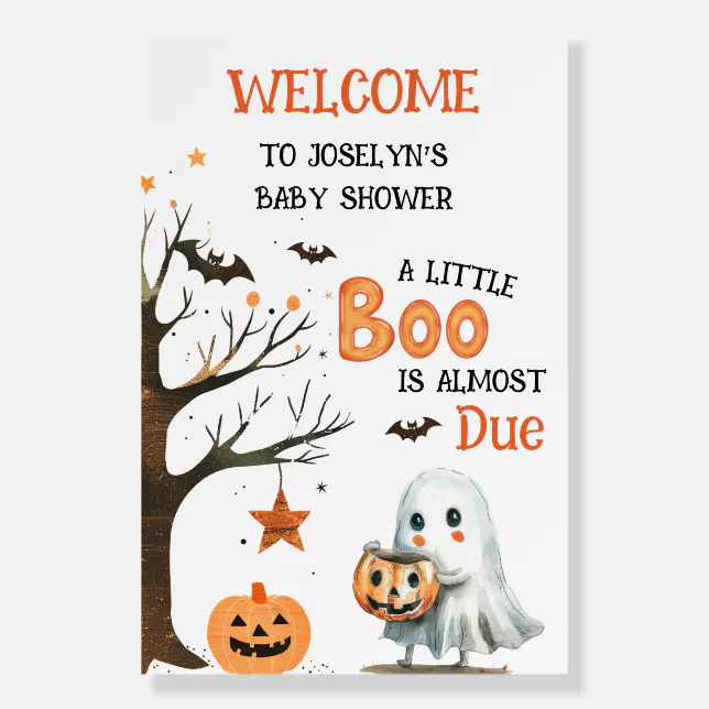 Little BOO Halloween Baby Shower WELCOME Sign | Zazzle