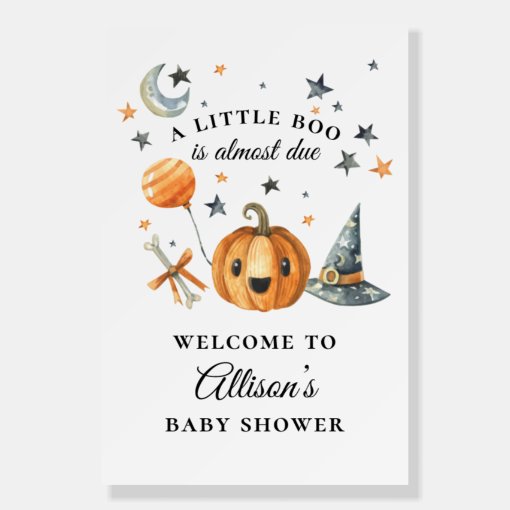 Little Boo Halloween Baby Shower Welcome Sign | Zazzle