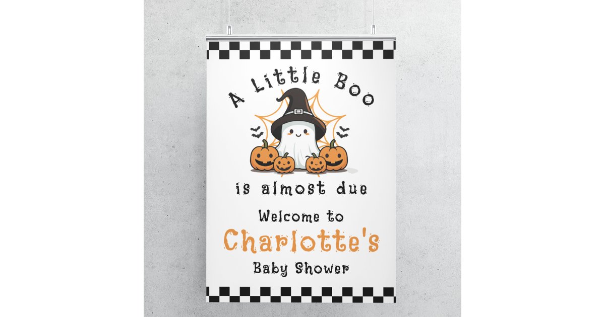 Little Boo Halloween Baby Shower Welcome Sign | Zazzle