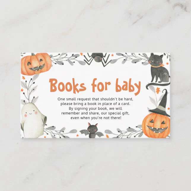 Little Boo Halloween Books for Baby Enclosure Card | Zazzle