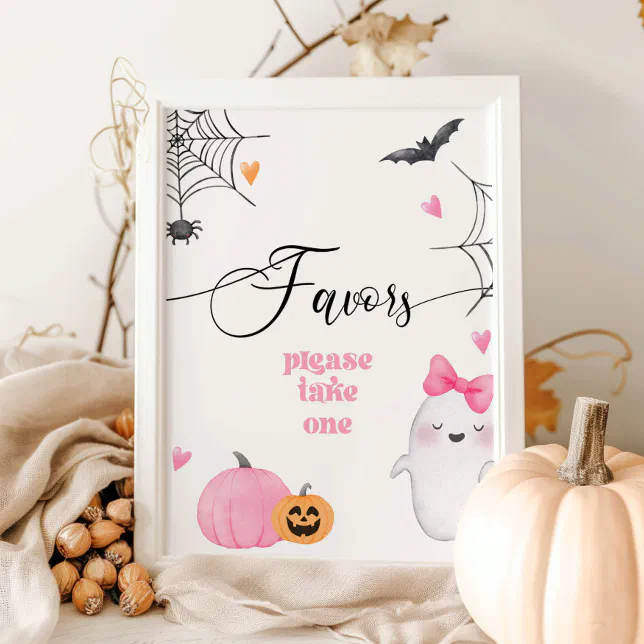 Little Boo halloween Favors please take one Poster | Zazzle
