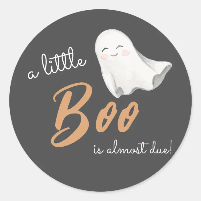 Little Boo Halloween Neutral Baby Shower | Classic Round Sticker | Zazzle