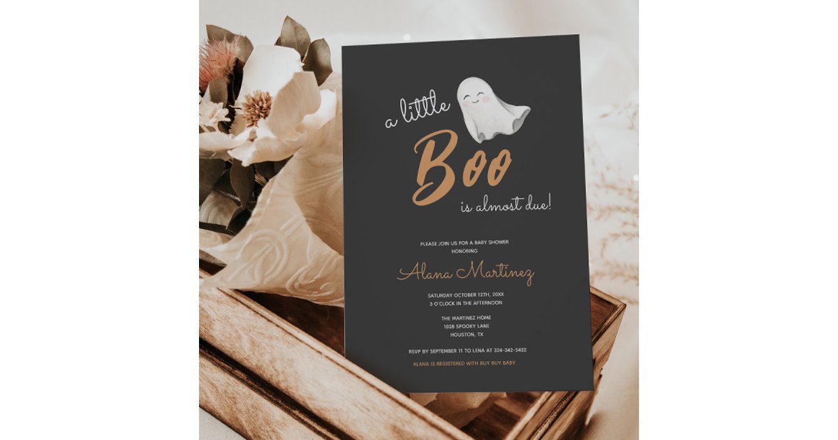 Little Boo Halloween Neutral Baby Shower | Invitation | Zazzle