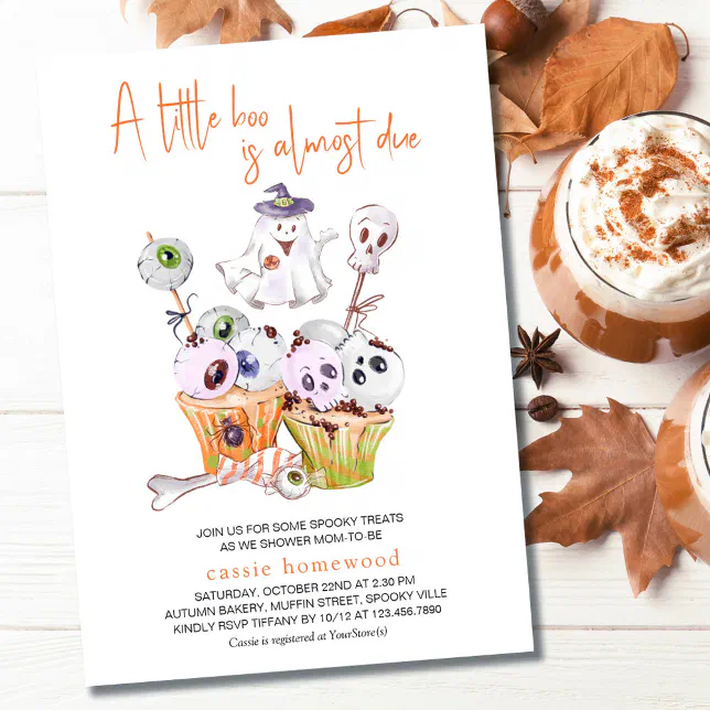 Little Boo Halloween Party Food Baby Shower Invitation | Zazzle